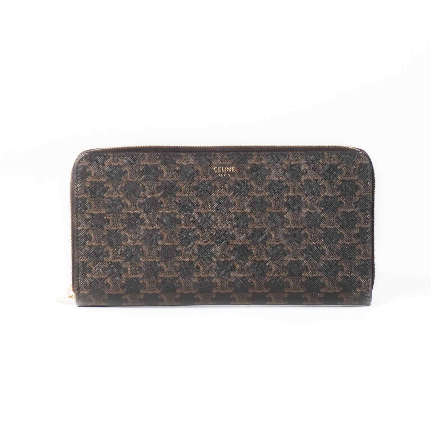 CELINE TRIOMPHE WALLET LOGO PRINTED FULL ZIPPER - CRTBLNCHSHP