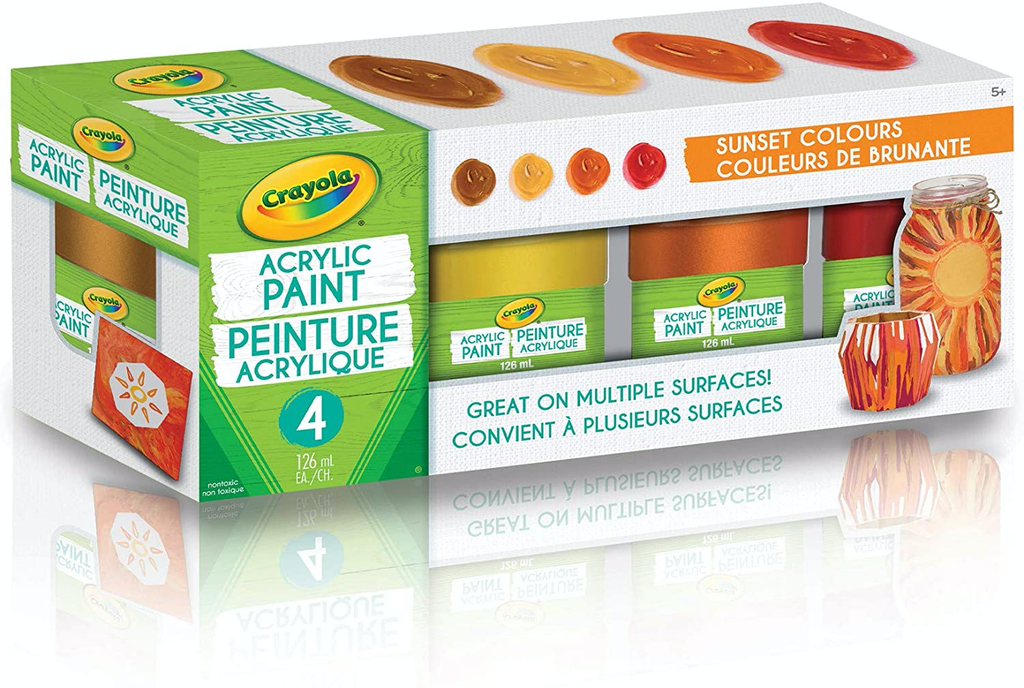 Crayola Sunset Colours Acrylic Paint Jars 4ct 126ml The Swag Sisters Toy Store