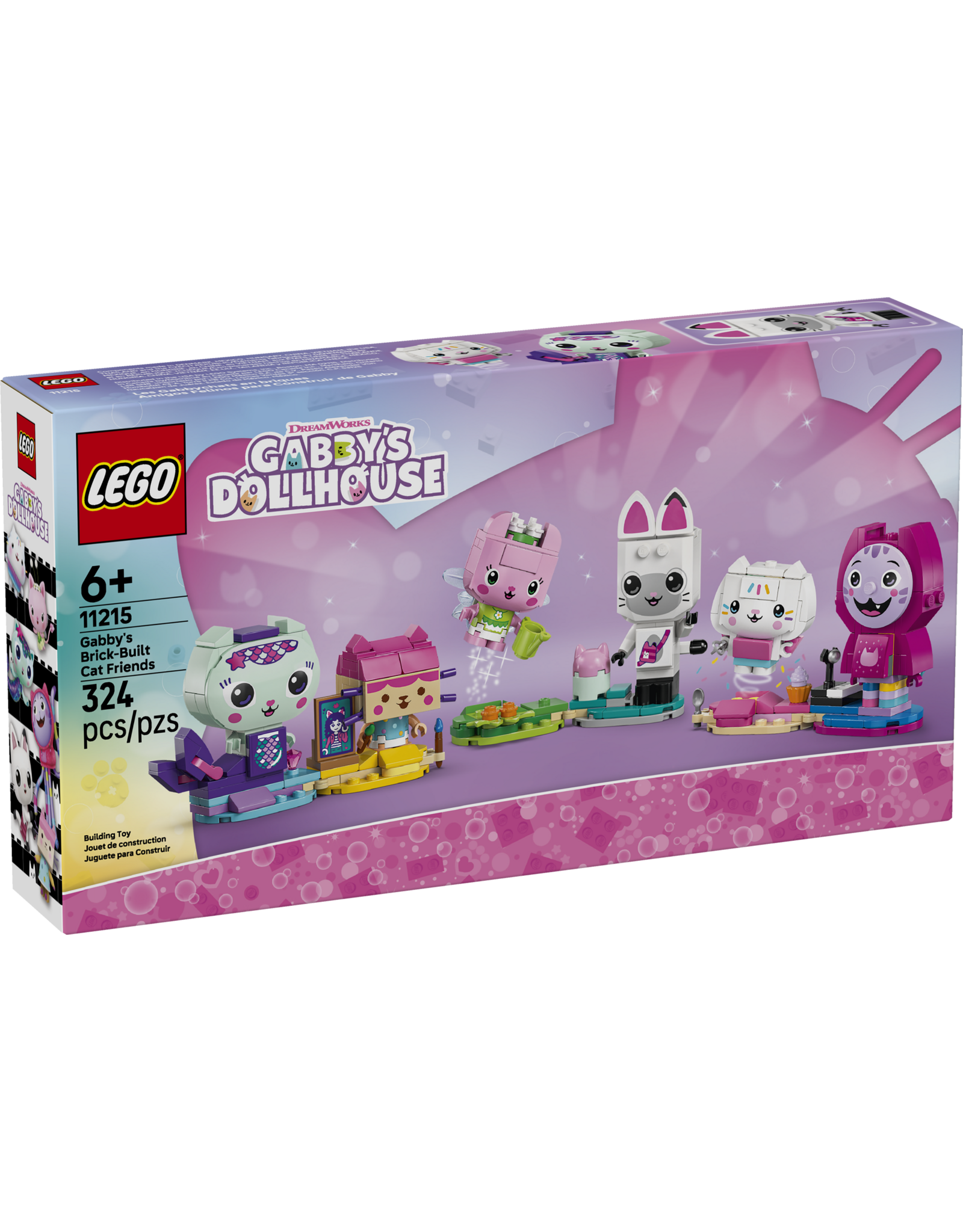 LEGO Gabby's Dollhouse 11215 Gabby's Brick-Built Cat Friends - The Swag ...