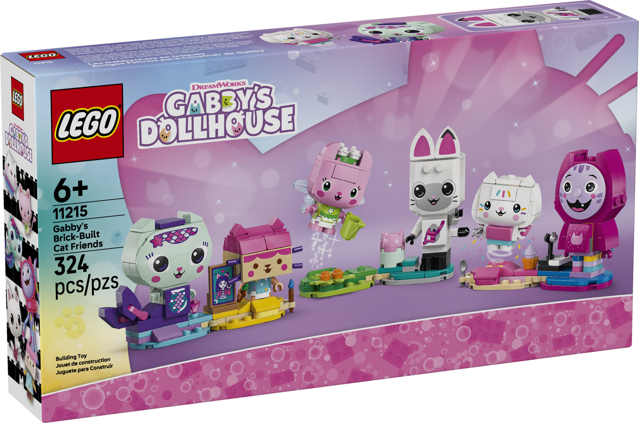 LEGO Gabby's Dollhouse 11215 Gabby's Brick-Built Cat Friends - The Swag ...