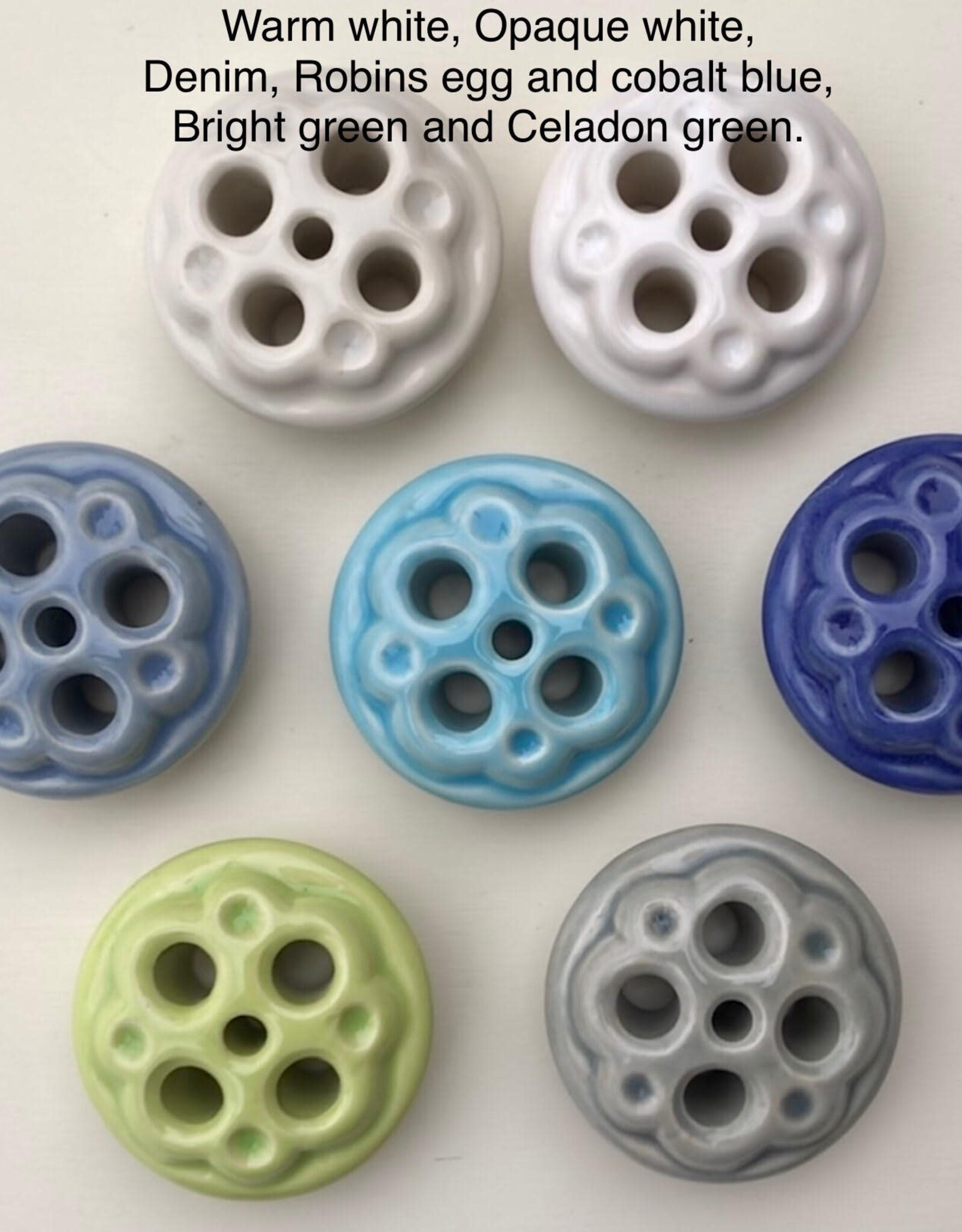 Handmade pottery flower caps - Hansell and Halkett