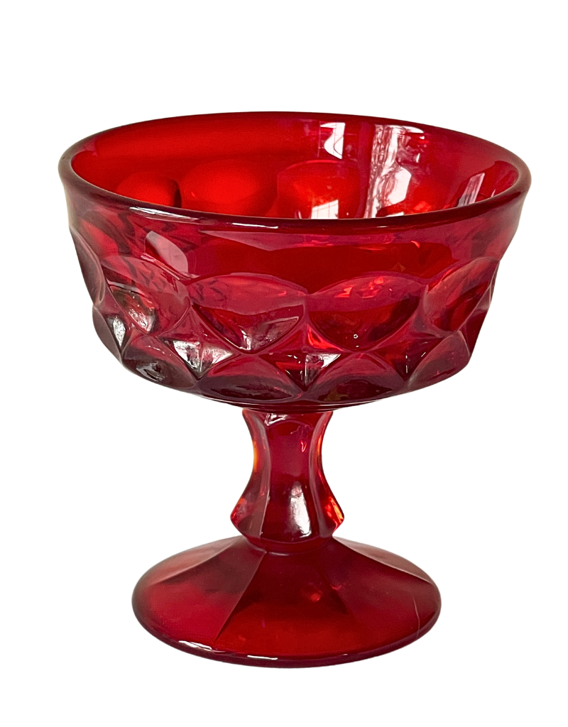Red Depression Glass Candy Dish - Hansell and Halkett