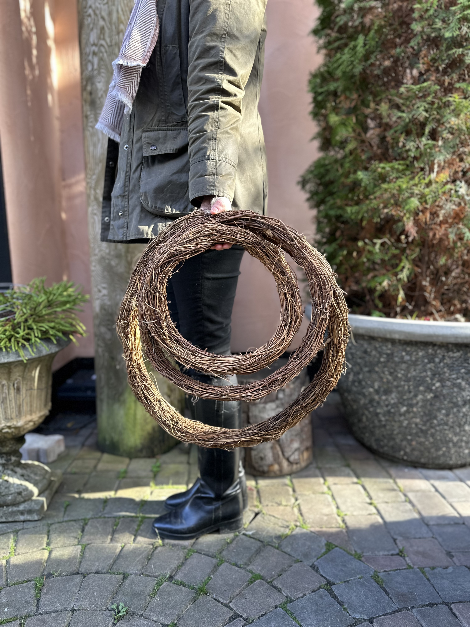 50cm (large) Rattan Wreath Base - Hansell and Halkett