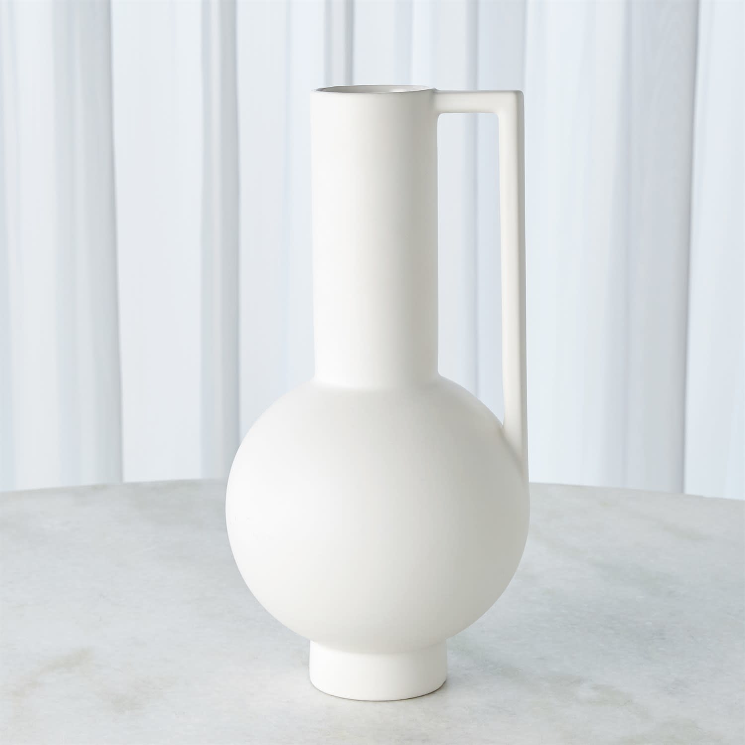 Classic Matte White Pitcher with Handle - Centro Garden