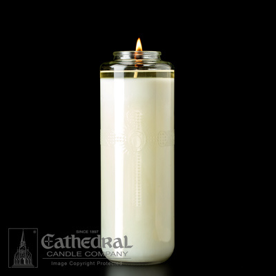 8-Day 100% Beeswax Glass Candle - Reilly's Church Supply & Gift Boutique