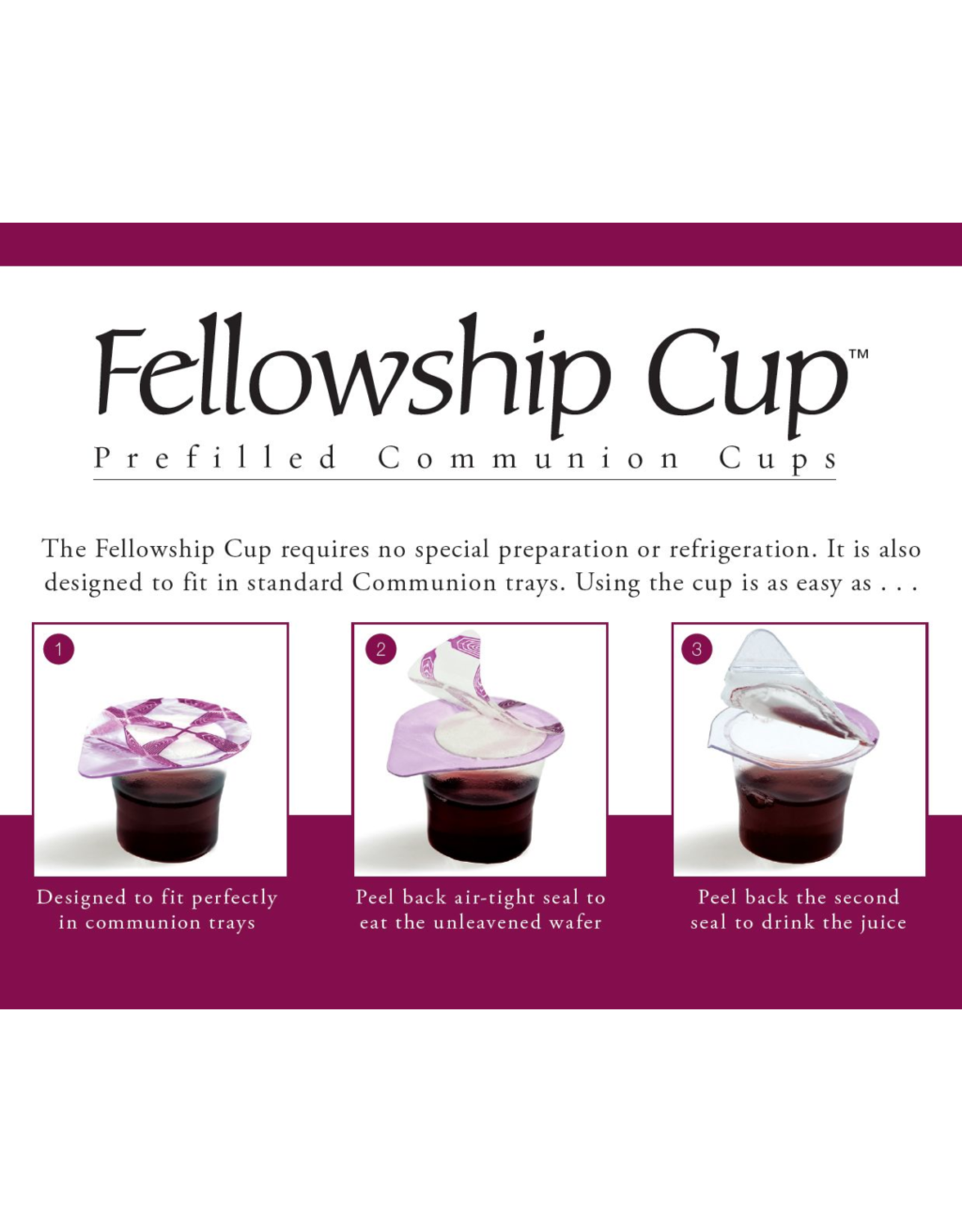 Fellowship Cup - Prefilled Communion Cups - Juice & Wafer (100 ...