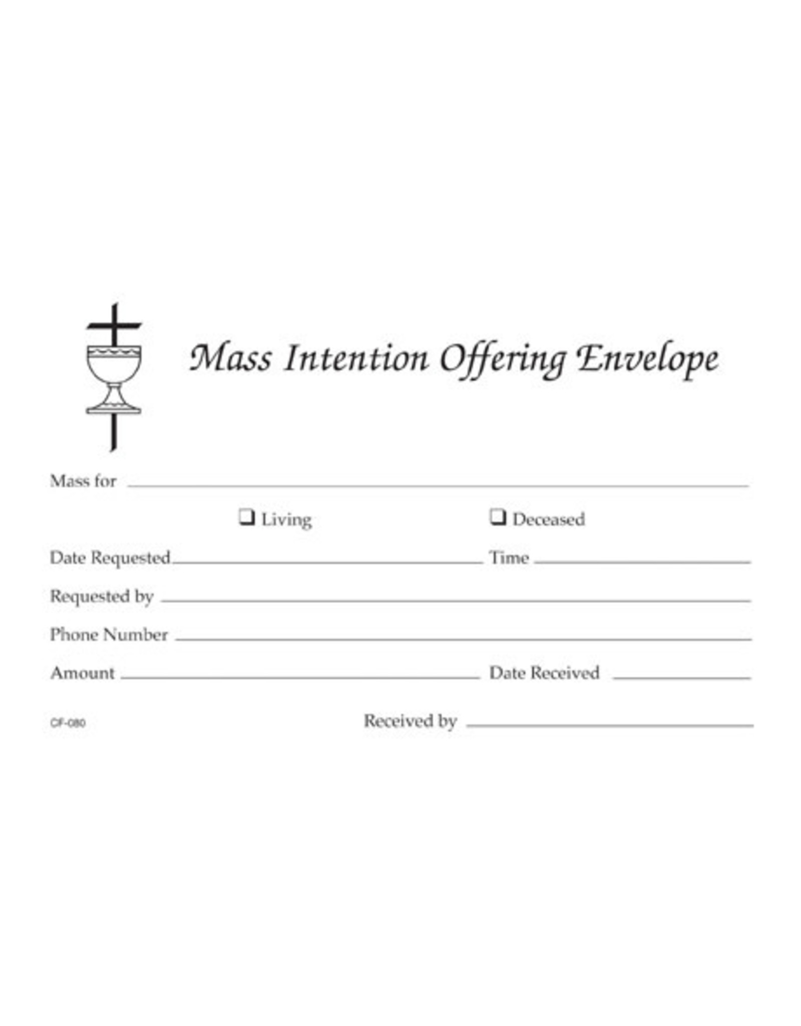 Mass Intention Offering Envelope (100) - Reilly's Church Supply & Gift ...