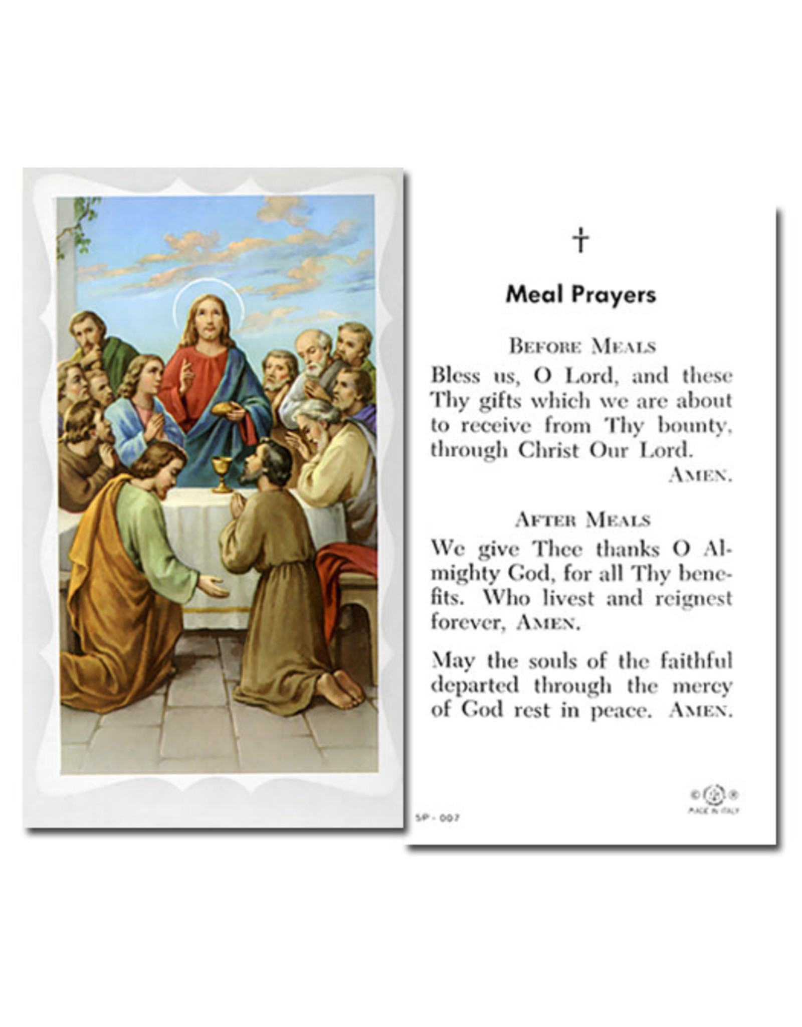 Holy Cards - Last Supper/Meal Prayers (100) - Reilly's Church Supply ...