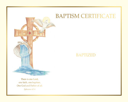 Create Your Own Baptism Certificates (50) - Reilly's Church Supply ...