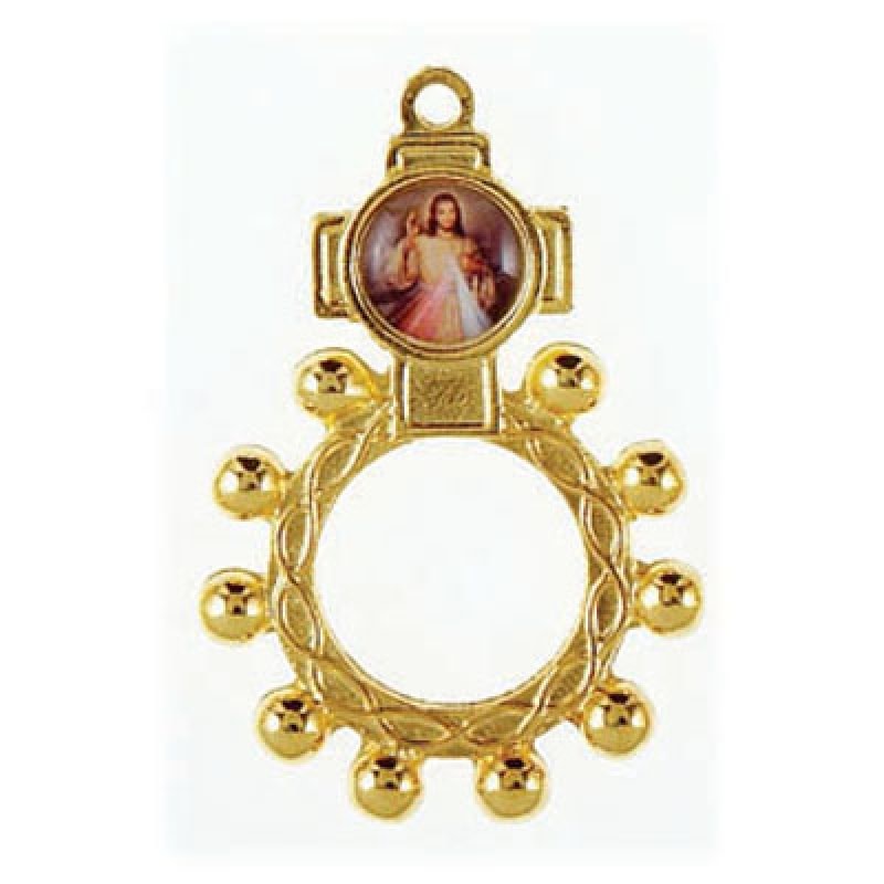 Finger Rosary - Divine Mercy, Gold - Reilly's Church Supply & Gift Boutique