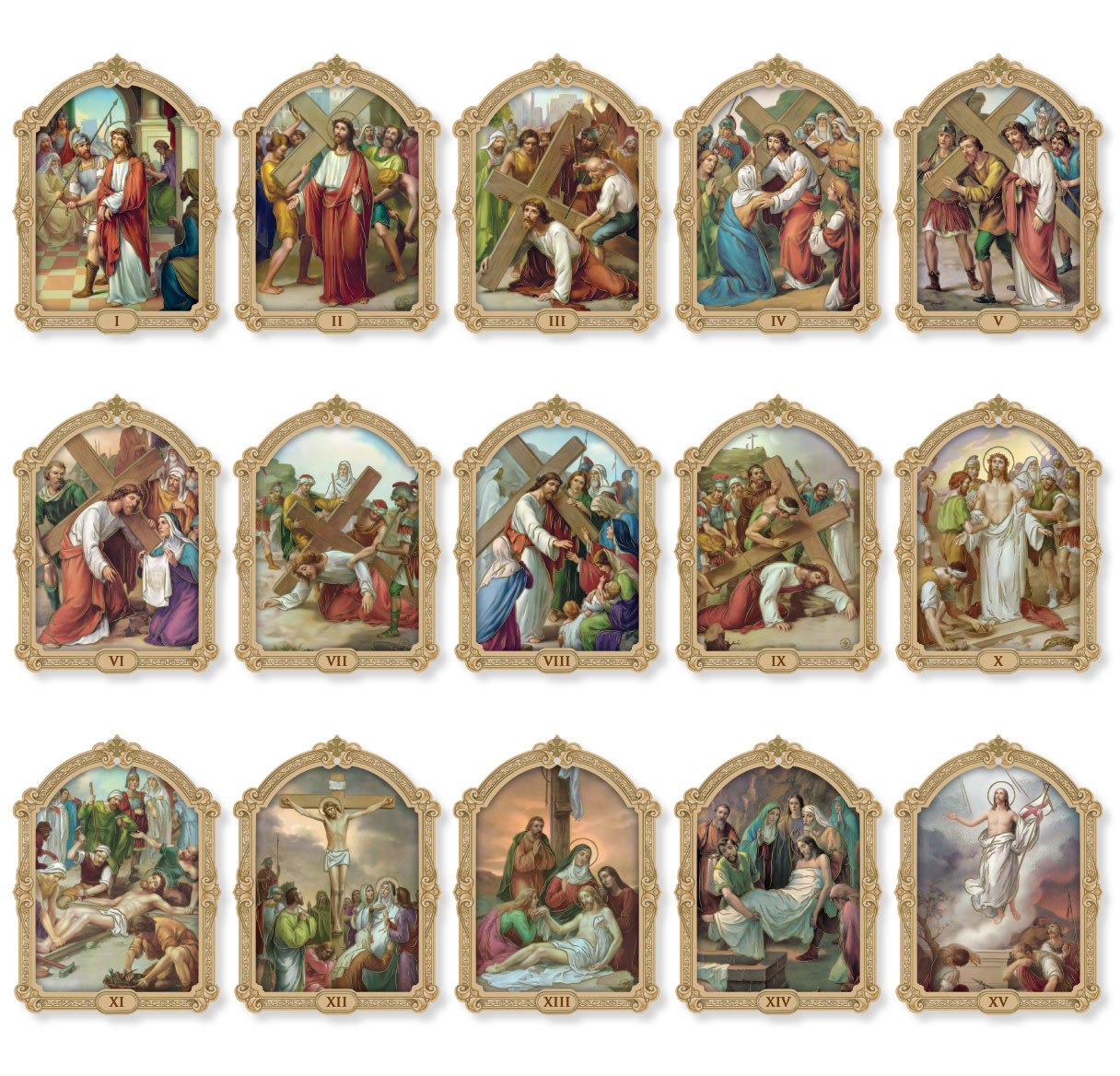 Stations of the Cross 16-Piece Plaque Set - Reilly's Church Supply ...