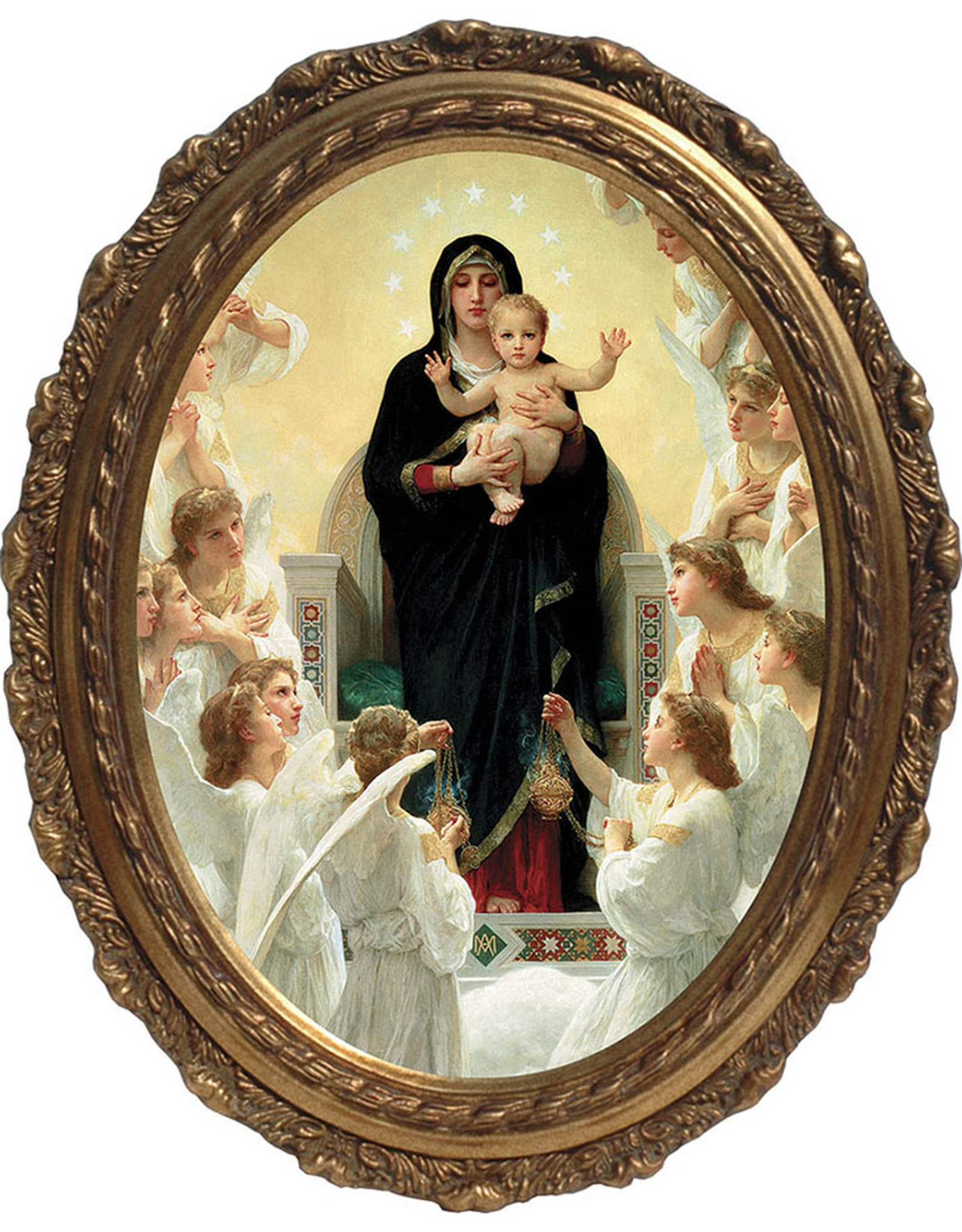 Queen of Angels Oval Framed Canvas - Reilly's Church Supply & Gift Boutique