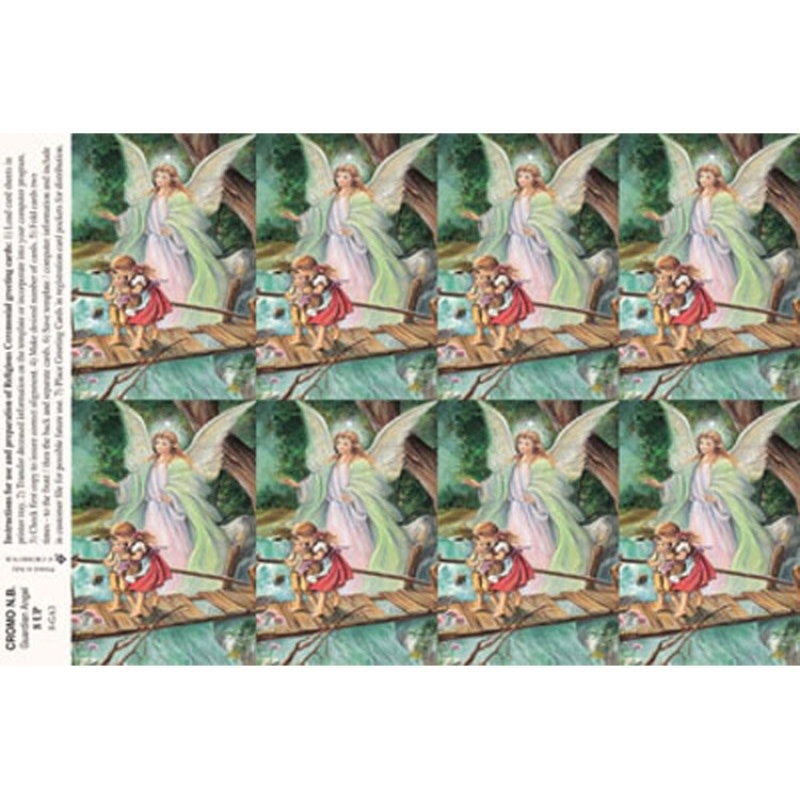 Holy Cards - Laser - Guardian Angel (Sheet of 8) - Reilly's Church Supply & Gift Boutique