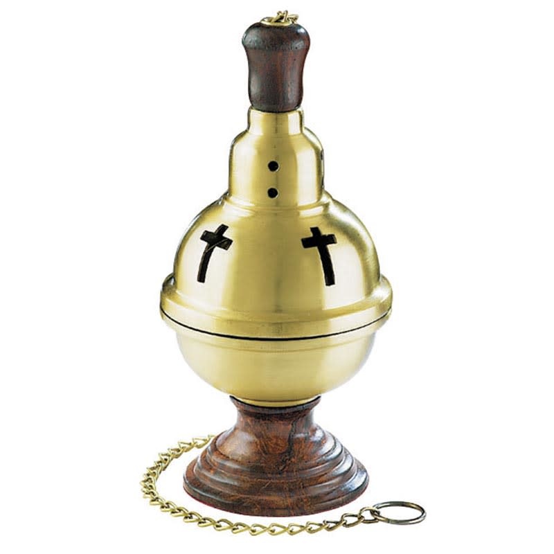 Censer with Wood Base - Reilly's Church Supply & Gift Boutique