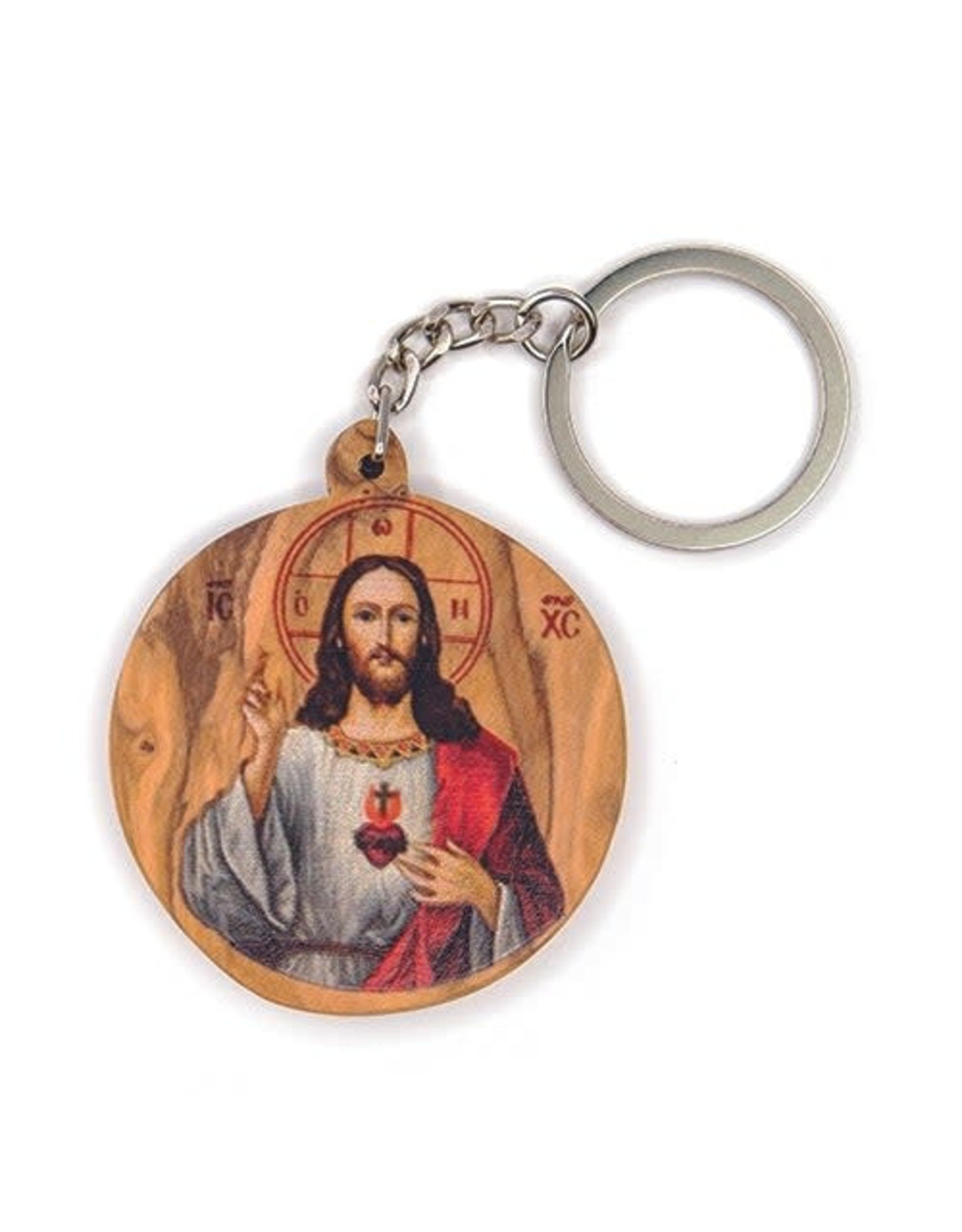 Olive Wood Catholic Keychain - - Reilly's Church Supply & Gift Boutique