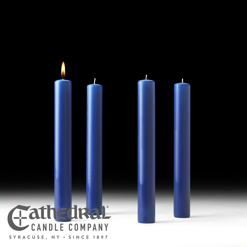 51% Beeswax Advent Candles 1-1/2x12 (4 Sarum Blue) - Reilly's Church ...