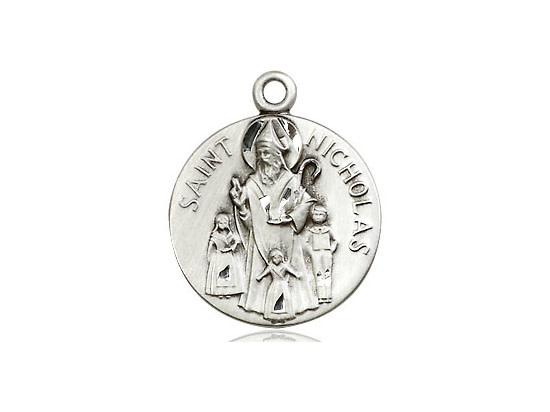 St. Nicholas Medal - Round, Sterling Silver - Reilly's Church Supply ...