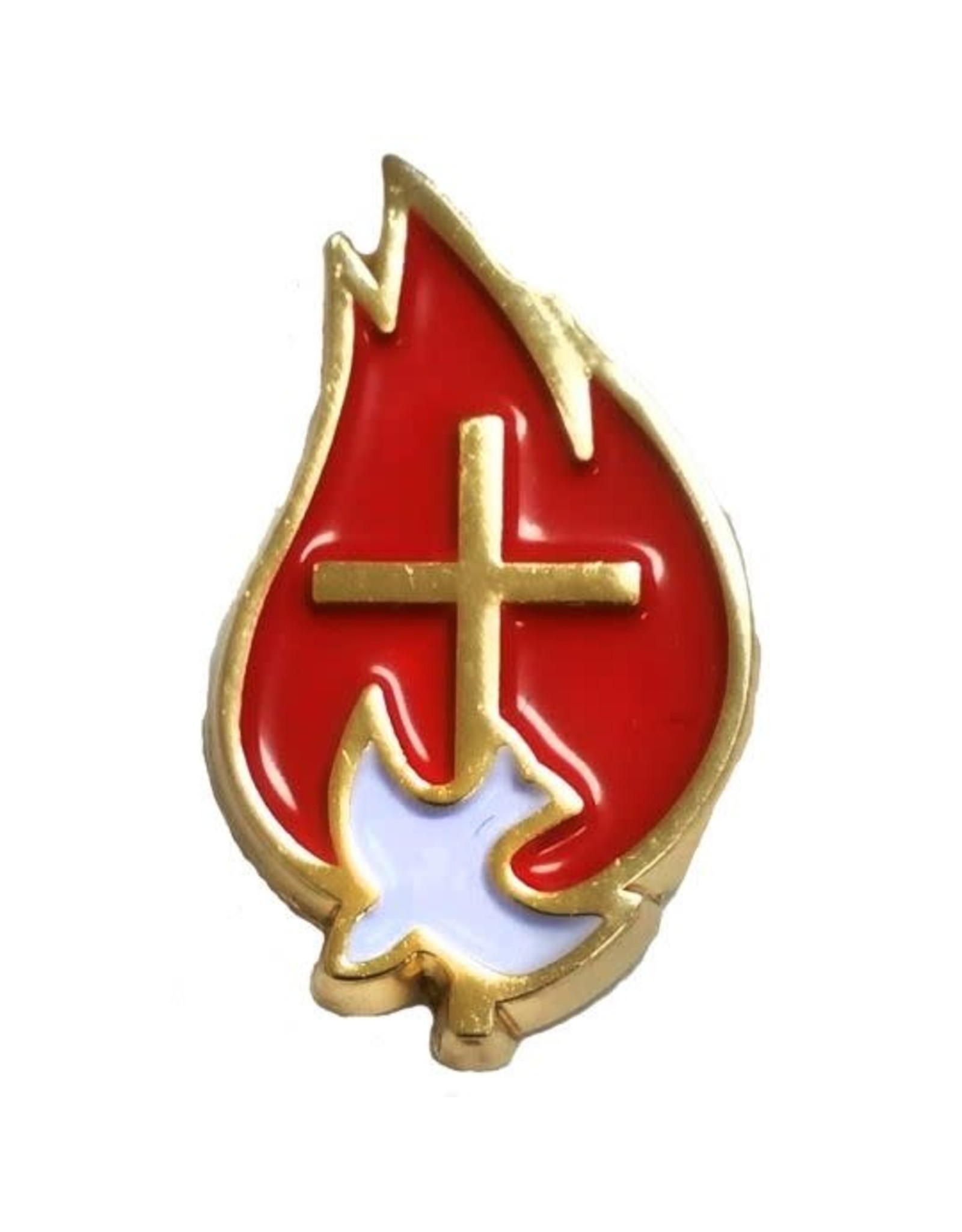 Pin Lapel - Cross Flame & Dove - Reilly's Church Supply & Gift Boutique