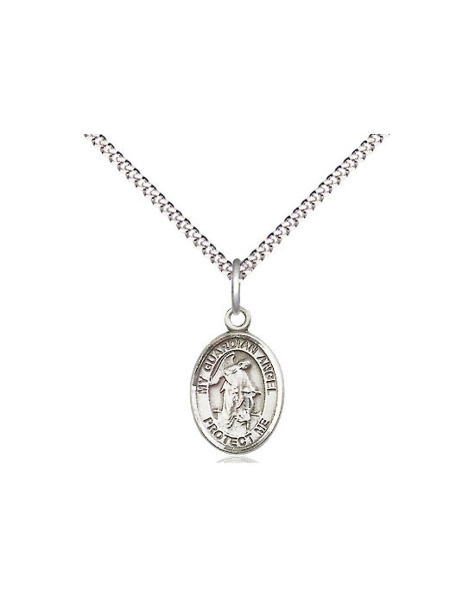 Medal - Guardian Angel (1/2 x 1/4") on 16" Chain, Sterling Silver ...