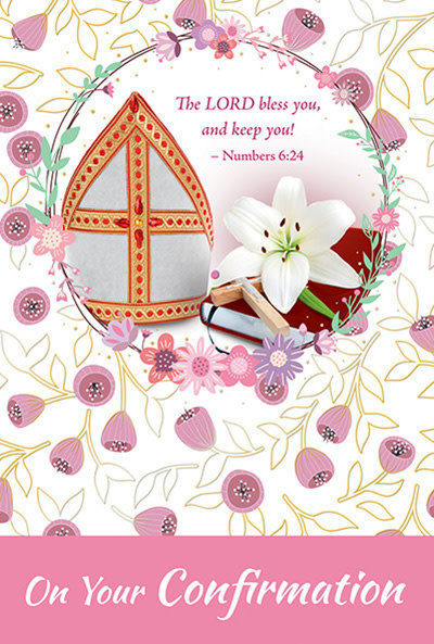 Card - Confirmation, Girl (Pink Flowers) - Reilly's Church Supply ...