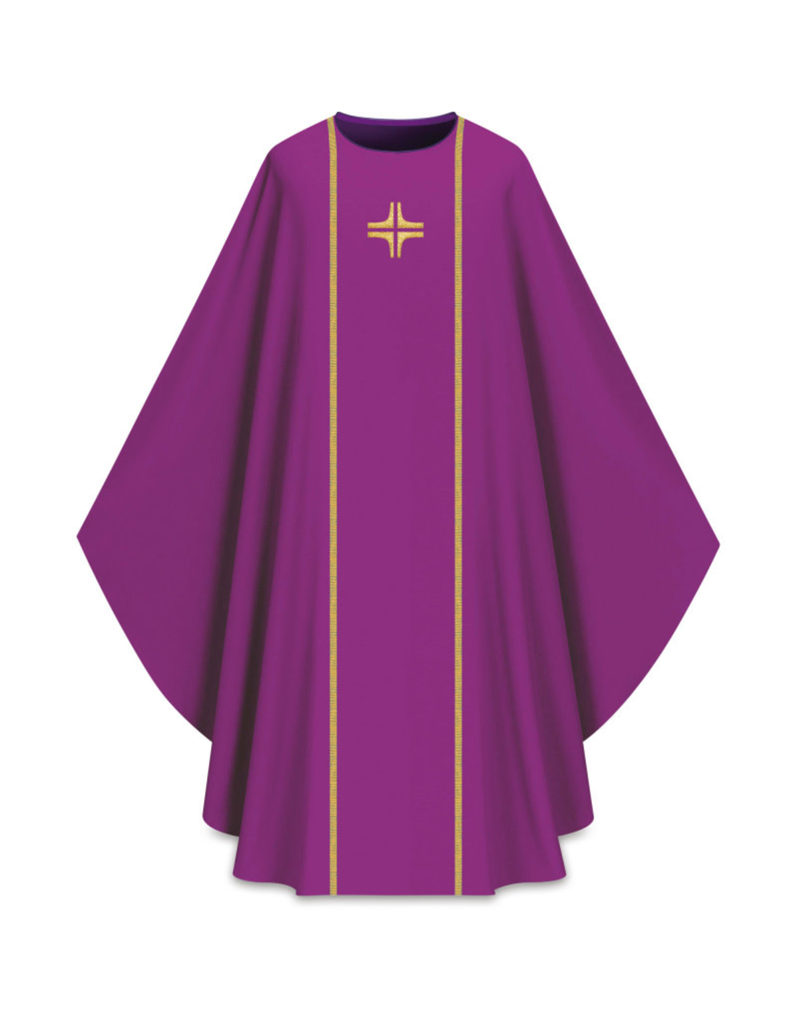 Chasuble - ASSISI with orphrey and cross (purple) - Reilly's Church ...