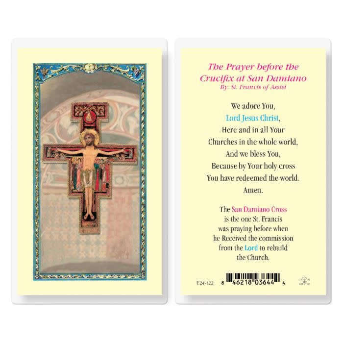 Holy Card, Laminated - San Damiano Cross - Reilly's Church Supply & Gift Boutique