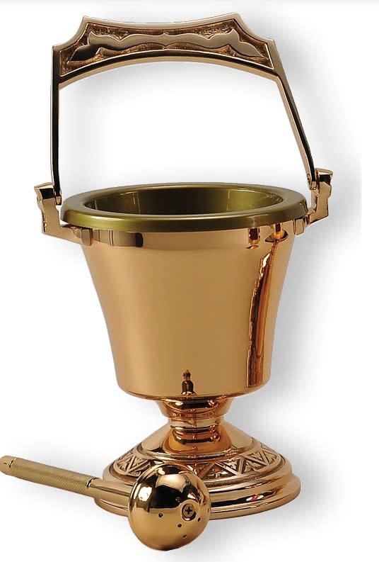 Holy Water Pot with Sprinkler, High Polish - Reilly's Church Supply ...