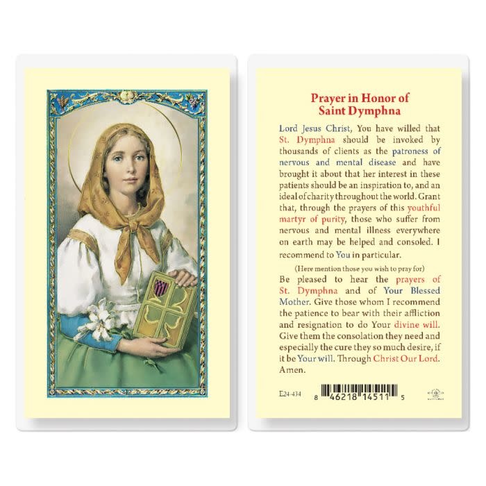 Holy Card, Laminated - St. Dymphna - Reilly's Church Supply & Gift Boutique