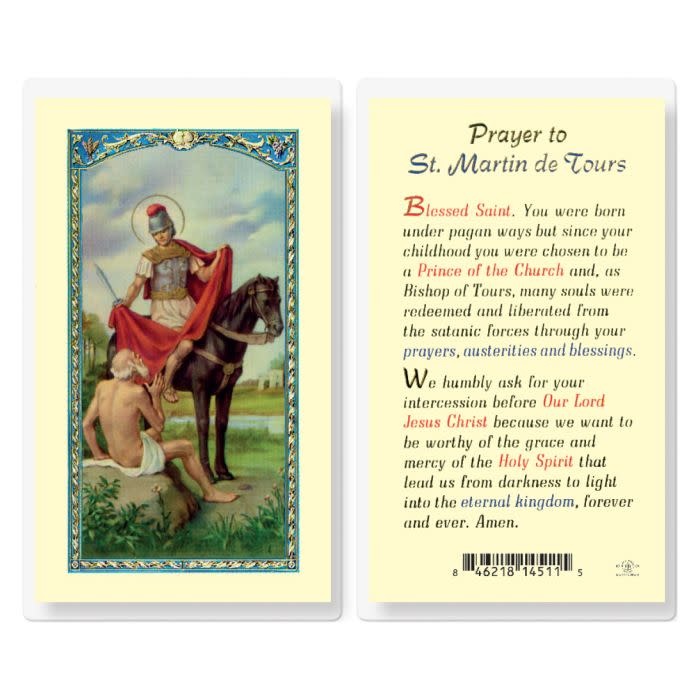Holy Card, Laminated - St. Martin de Tours - Reilly's Church Supply ...