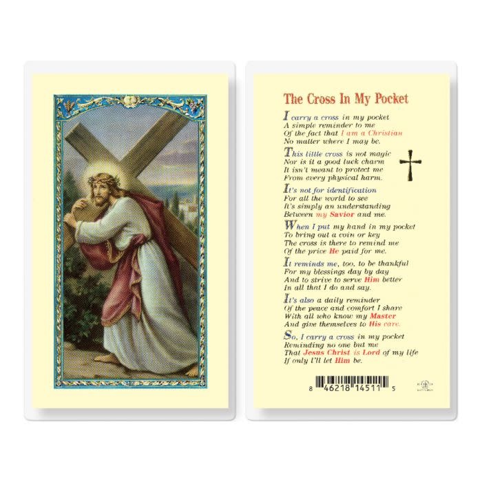 Holy Card, Laminated -The Cross in my Pocket - Reilly's Church Supply & Gift Boutique