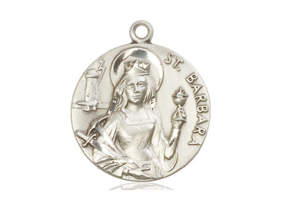 St. Barbara Medal, Sterling Silver - Reilly's Church Supply & Gift Boutique
