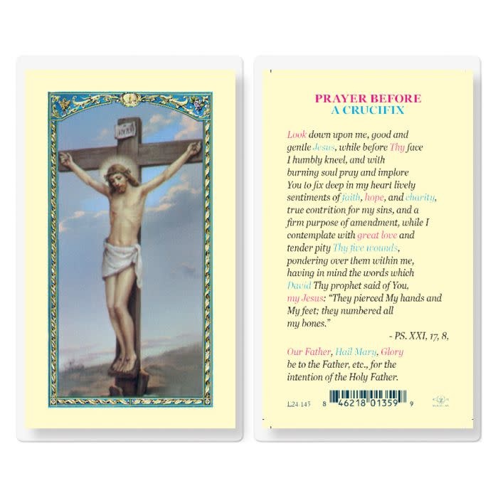 Holy Card, Laminated -Prayer Before a Crucifix - Reilly's Church Supply & Gift Boutique