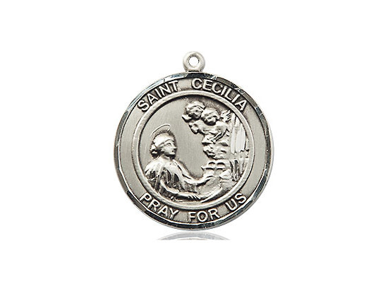 St Cecilia Medal - Round, Sterling Silver - Reilly's Church Supply ...