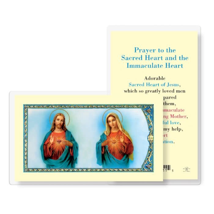 Holy Card, Laminated - Prayer to Sacred Heart of Jesus and Immaculate ...