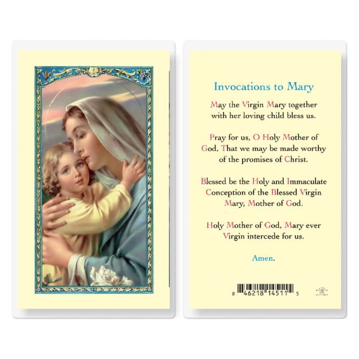 Holy Card, Laminated -Invocation - Reilly's Church Supply & Gift Boutique