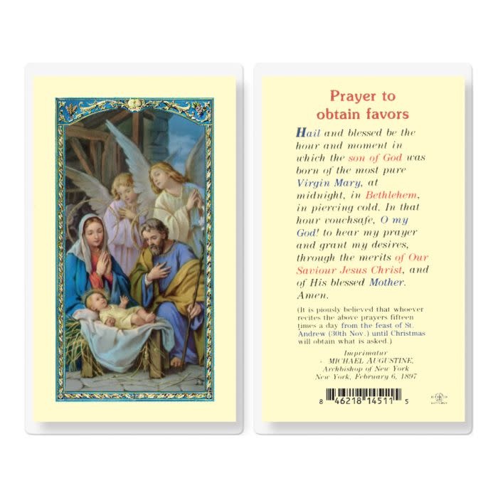 Copy of Holy Card, Laminated - Prayer to Obtain Favors - Reilly's Church Supply & Gift Boutique