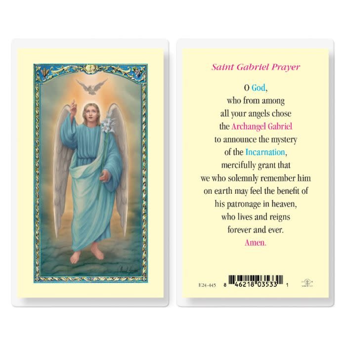 Holy Card, Laminated -Saint Gabriel - Reilly's Church Supply & Gift Boutique