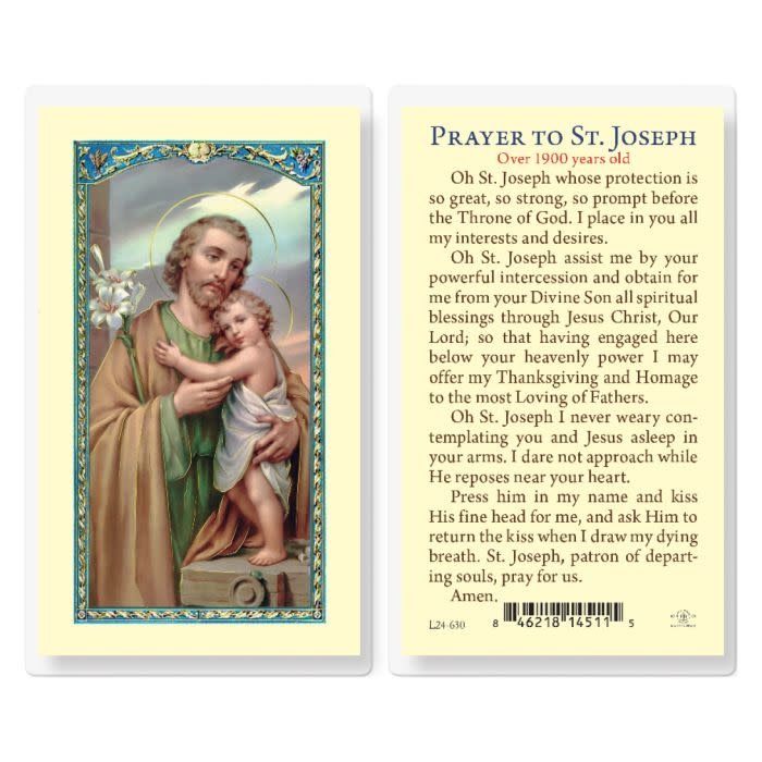 Holy Card, Laminated - St. Joseph Over 1900 Years Old - Reilly's Church ...