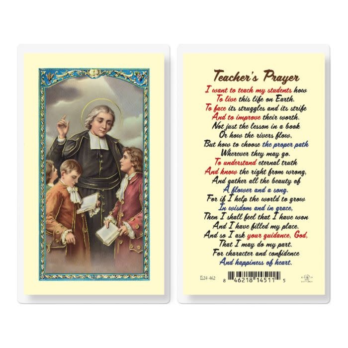 Holy Card, Laminated - Teacher's Prayer - Reilly's Church Supply & Gift Boutique