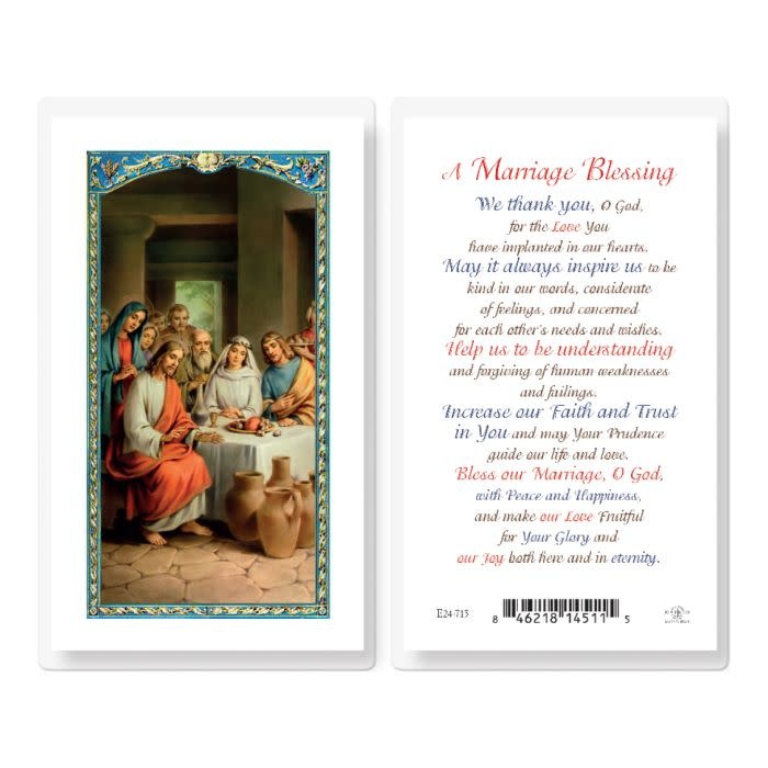 Holy Card, Laminated - Marriage Blessing - Reilly's Church Supply ...