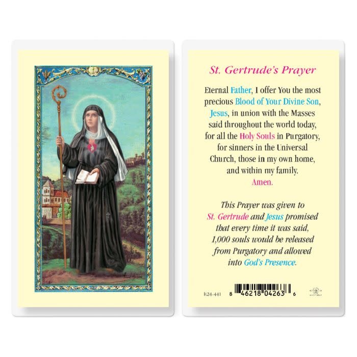 Holy Card, Laminated - St. Gertrude - Reilly's Church Supply & Gift Boutique
