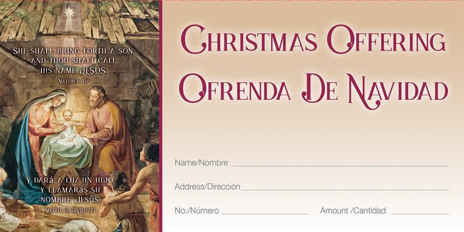 Offering Envelopes - Christmas, Bilingual (100) - Reilly's Church ...