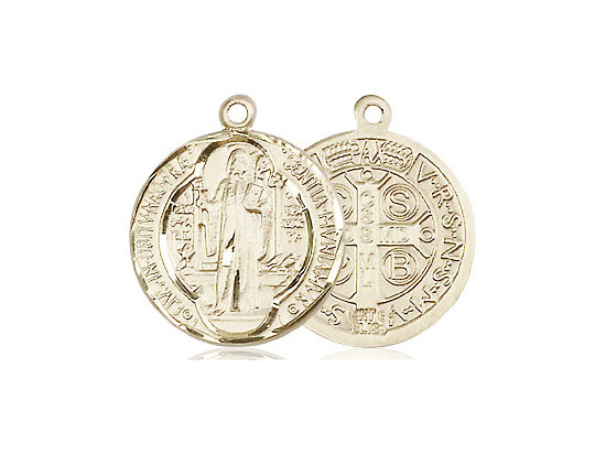 St Benedict Medal - Round, Gold Filled (Medium) - Reilly's Church ...