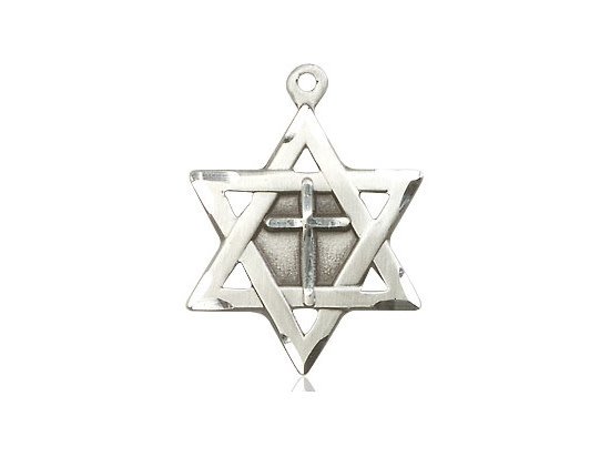 Star of David Medal - with Cross, Sterling Silver - Reilly's Church ...
