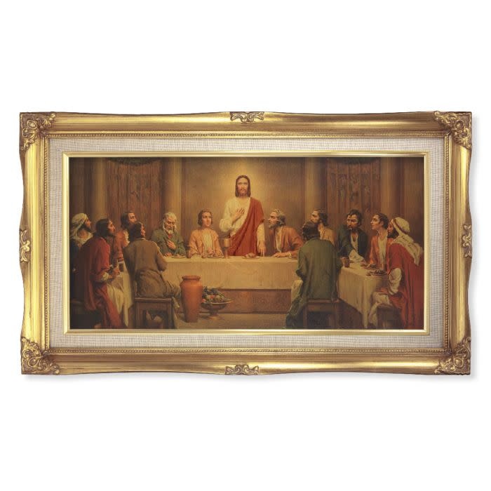 Last Supper Picture - Gold Leaf Wood Frame, Chambers (11-1/4 x 18-1/2 ...