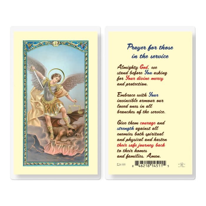 Holy Card, Laminated - Prayer for Those in the Service (St. Michael) - Reilly's Church Supply ...