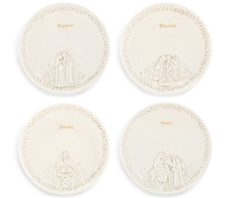 Ceramic Nativity Appetizer Plates (Set of 4) - Reilly's Church Supply ...