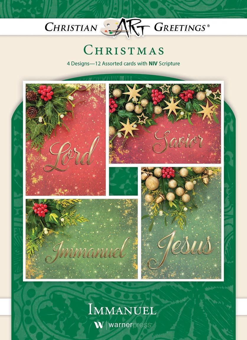 Boxed Christmas Cards - Immanuel, NIV (12) - Reilly's Church Supply ...