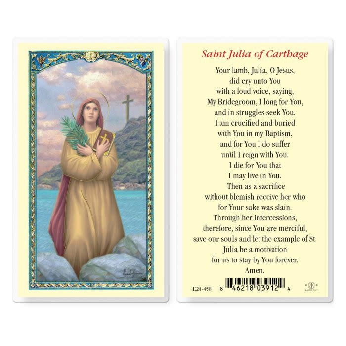 Holy Card, Laminated - St. Julia - Reilly's Church Supply & Gift Boutique
