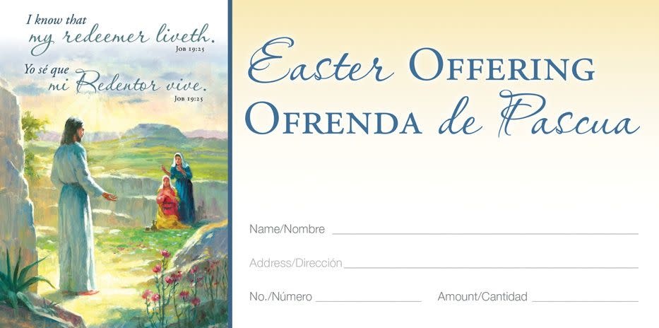 Offering Envelopes - Easter (I Know My Redeemer Lives), Bilingual (100 ...